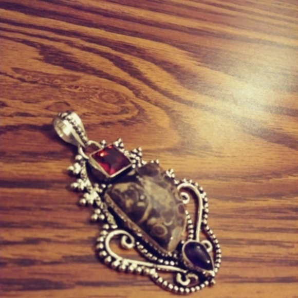 Handmade | Jewelry | Turtella Jaspergarnetamethyst Pendant Kp23 | Poshmark